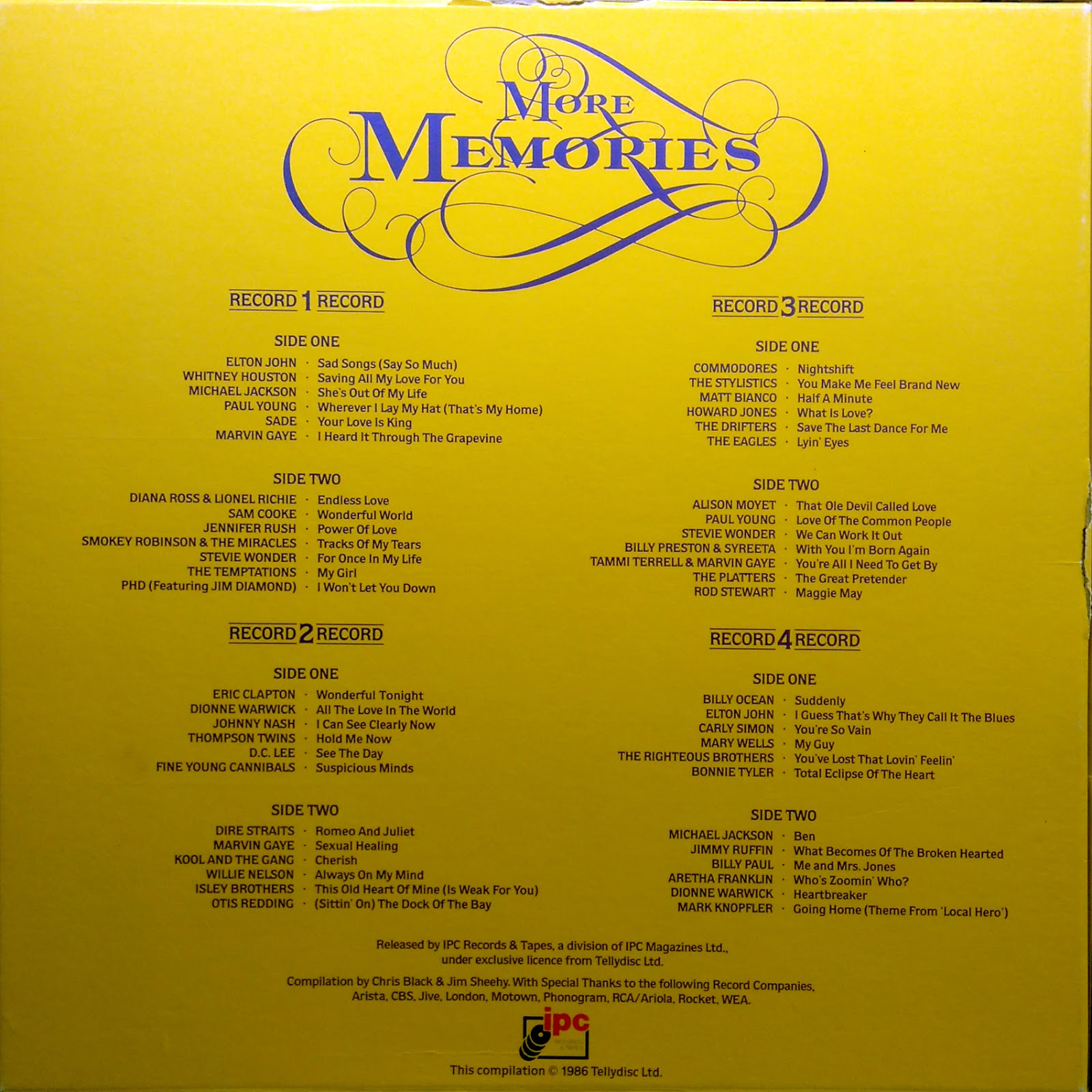Compilados Oldies: MORE MEMORIES - 4 RECORDS