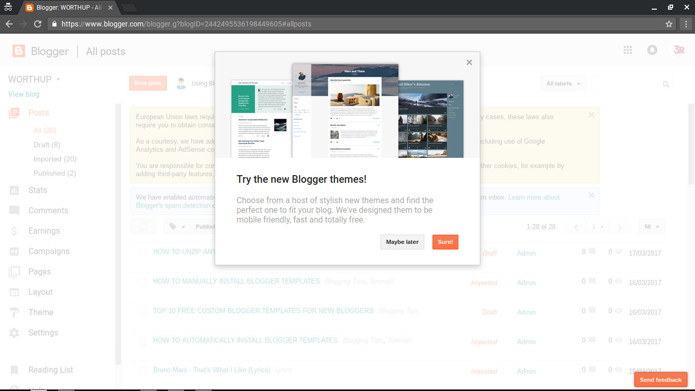 GOOGLE RELEASES NEW THEMES FOR BLOGGER - 3rends : Blogging Tips : How ...