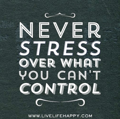 NEVER STRESS OVER WHAT YOU CAN'T CONTROL - Quotes