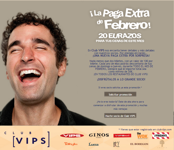 OcioS.O.S Madrid: VIPS TE DA LA PAGA EXTRA DE FEBRERO: 10€ DE DESCUENTO ...