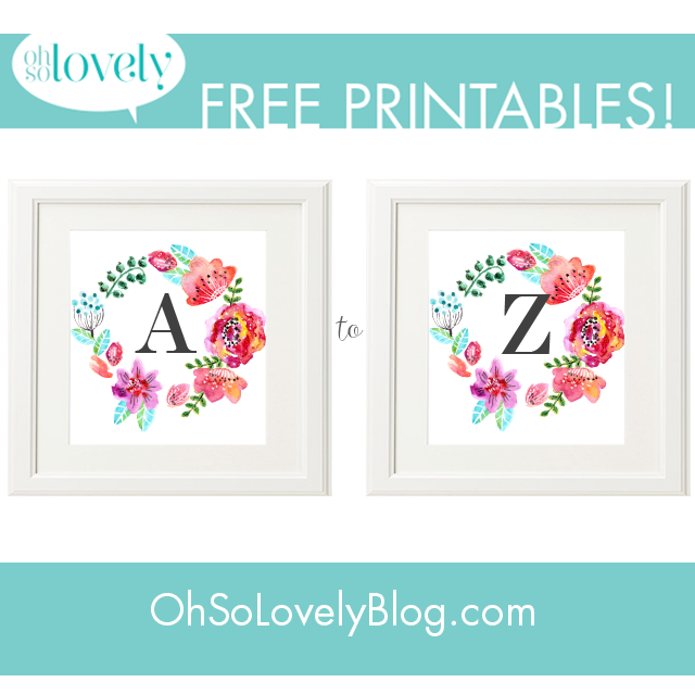 FREEBIES // FREE FLORAL MONOGRAMS – Oh So Lovely Blog