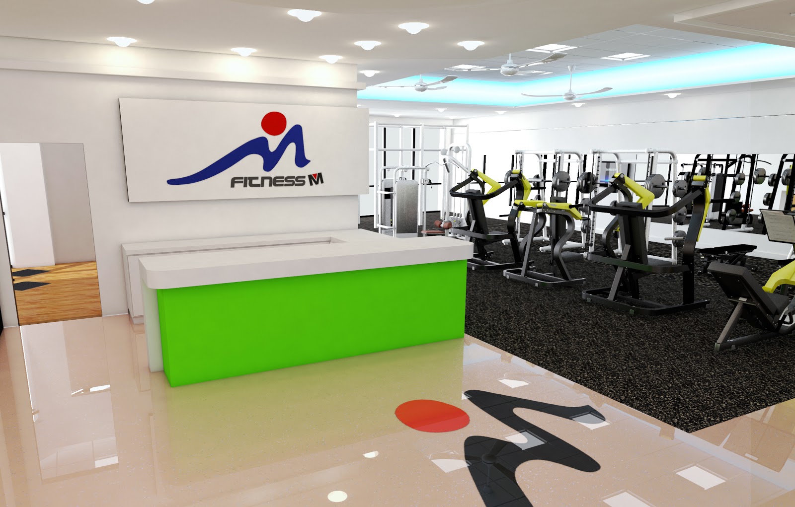 pencil and computer: new fitness gym, renders using vray/maya