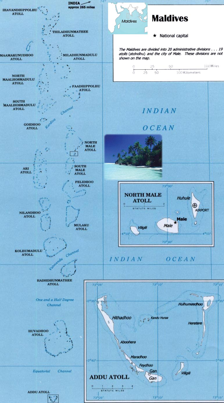 MALDIVES - GEOGRAPHICAL MAPS OF MALDIVES