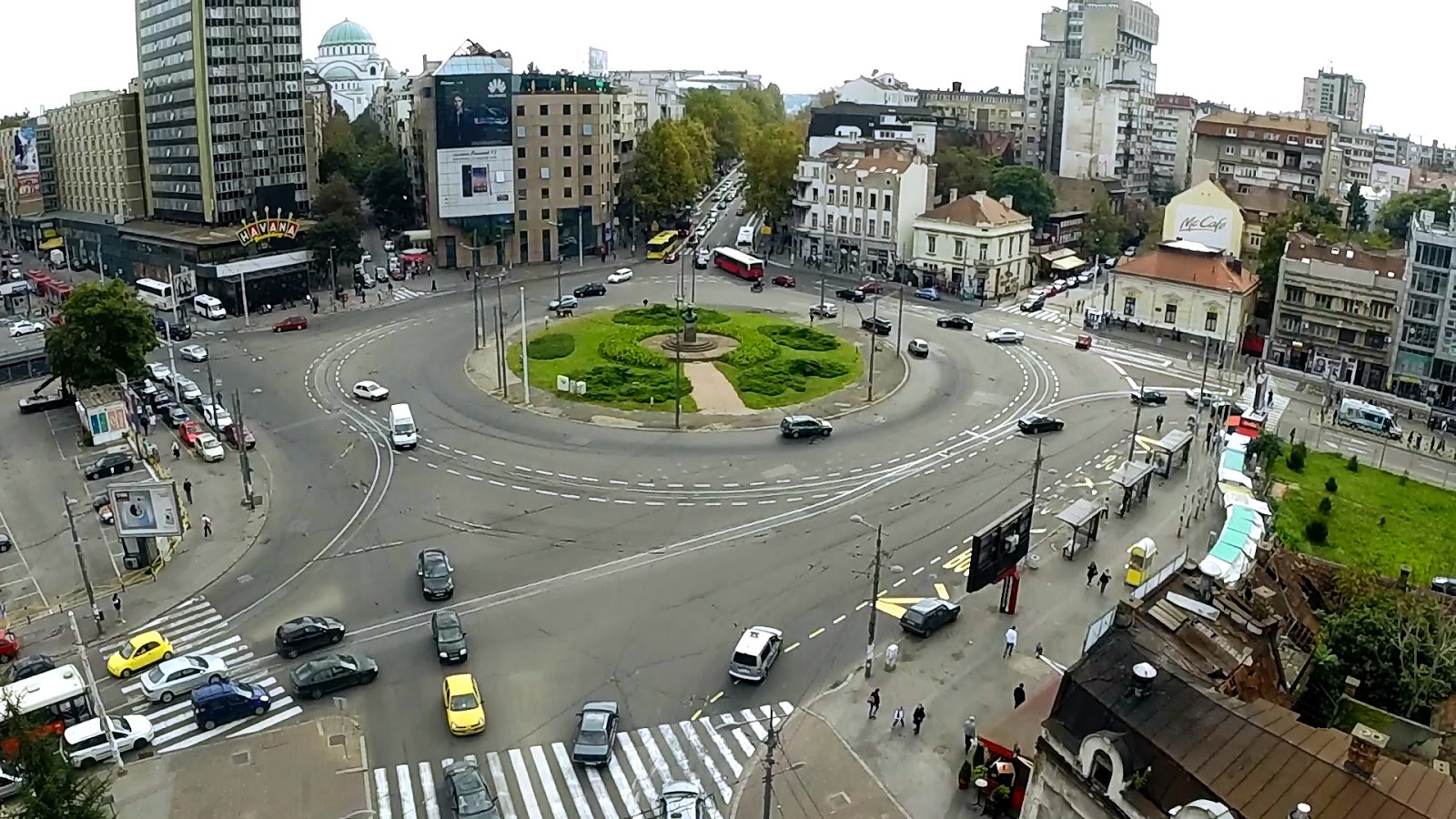 Snimanje iz vazduha: Beograd - KST , Slavija