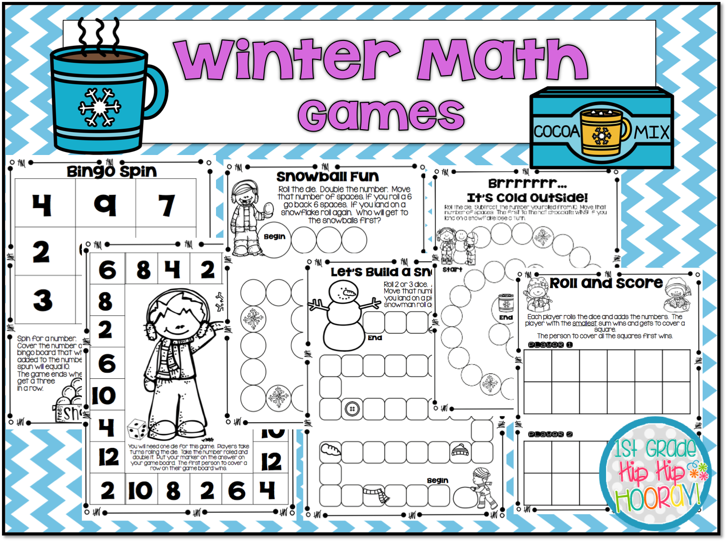 1st Grade Hip Hip Hooray!: Math Games...Addition and Subtraction to 10 ...