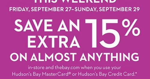 Canadian Daily Deals: Hudson's Bay 15% Off When You Pay Using ...