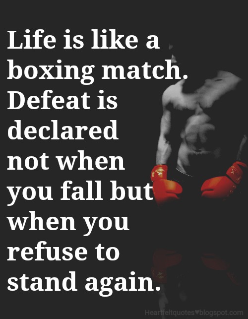 Life is like a boxing match. | Heartfelt Love And Life Quotes