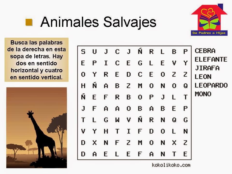 Insula Barataria: SOPAS DE LETRAS-ANIMALES