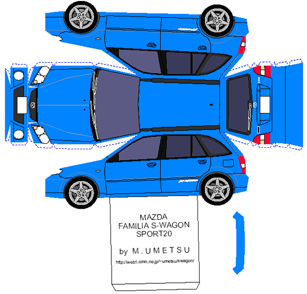 SP. Papel Modelismo: PaperCraft Mazda Familia S-Wagon Sport 20