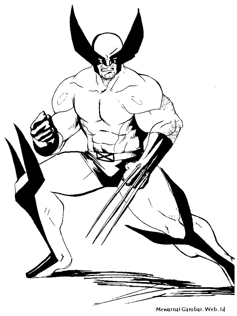 Mewarnai Gambar Wolverine | Mewarnai Gambar