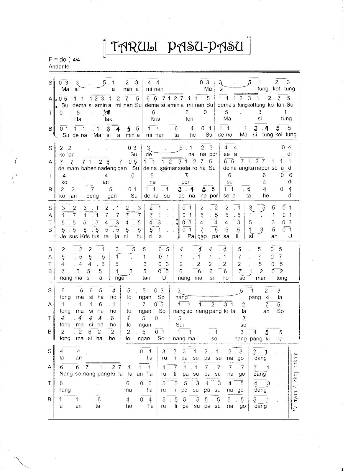 Gema Korintus: Taruli Pasu-Pasu