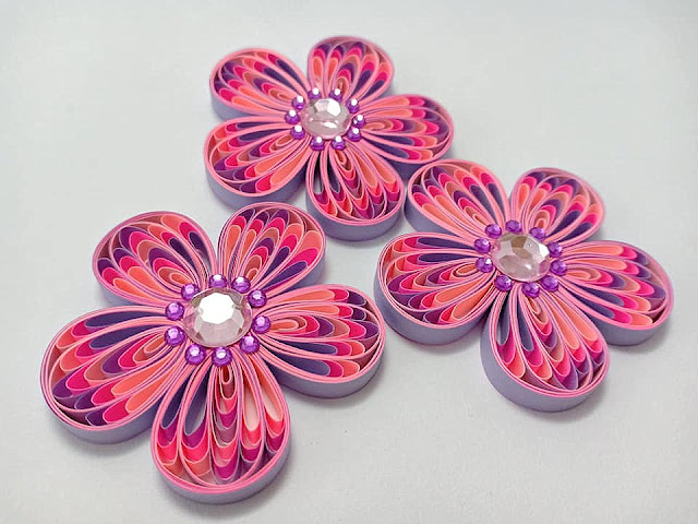 AZLINA ABDUL: Multicolour quilling flower tutorial!