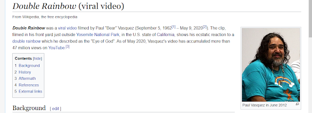 The Mindless Freaks: Double Rainbow Guy-Paul Vasquez dies on 5/9.