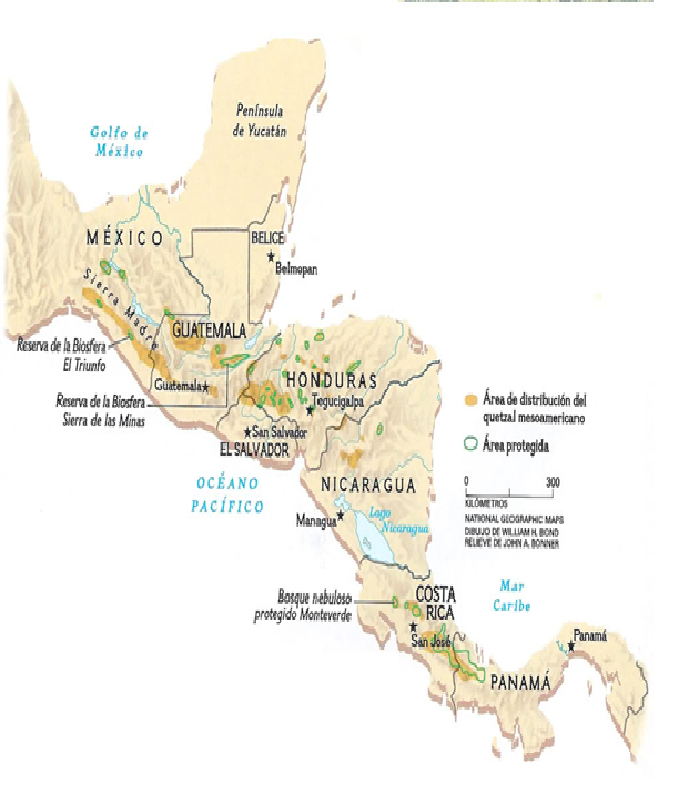 distribucion (mapas) ~ Quetzal: el ave simbolica