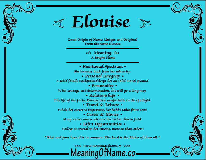 Elouise - Meaning of Name