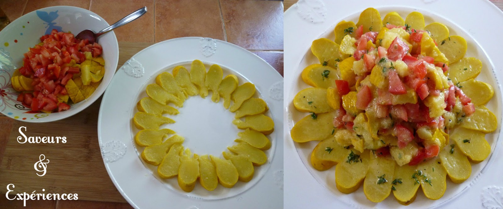 Saveurs et Expériences : Salade de Pâtisson & Tomates, Soleil des îles