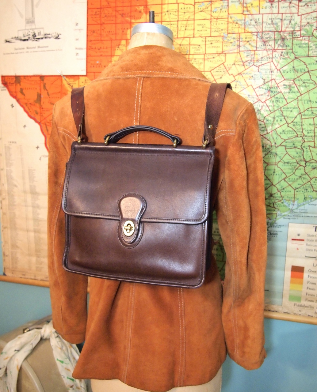 A Place for Margo's Stuff: Turn an old leather bag into a backpack ...