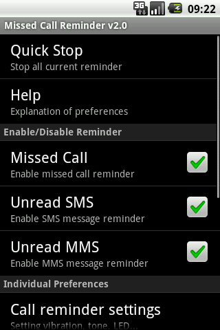 Andromax Development: Missed Call Reminder (未接來電提醒員)