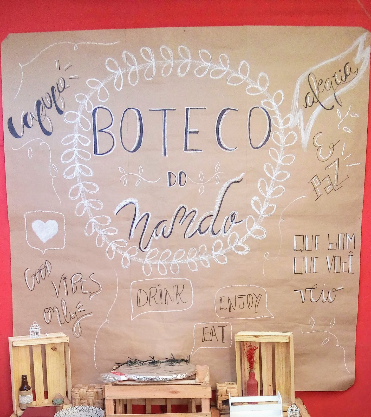 Painel de Papel Pardo/ Papel Kraft ~ Mamãe Sortuda