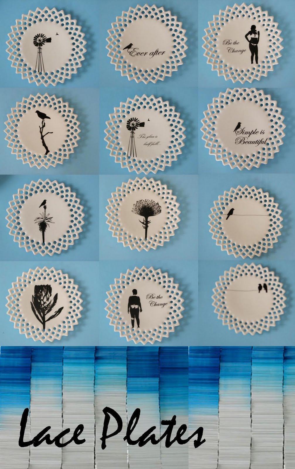 Tamarillo Ceramics and design: ceramic lace plates - decor item