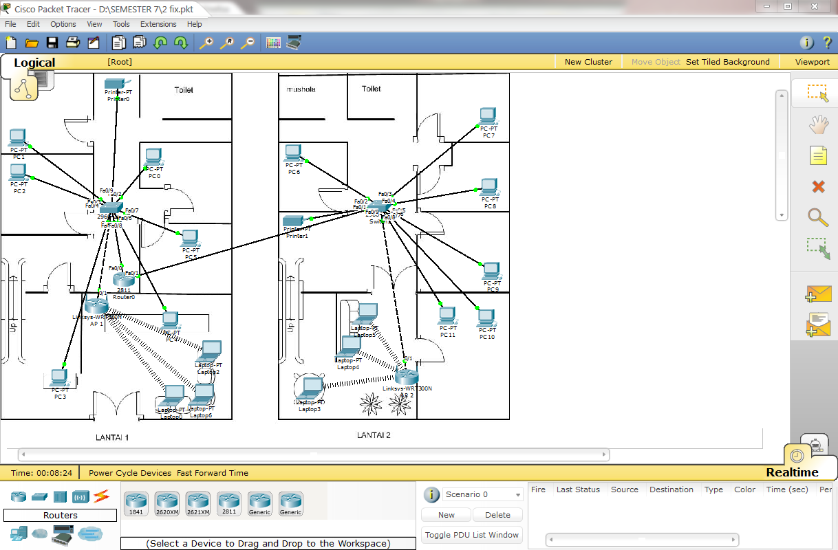 internet: Menambahkan Denah Ruangan pada Cisco Packet Tracer
