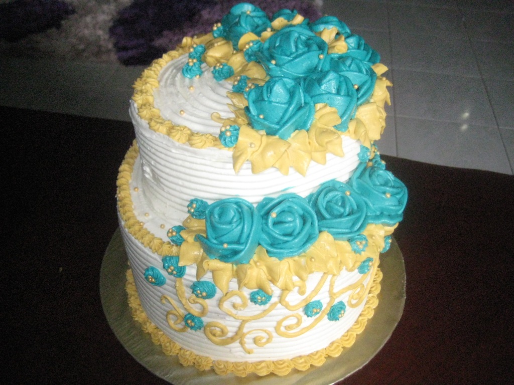 Yatie's Cooking: TEMPAHAN KEK KAHWIN 2 TIER STACK