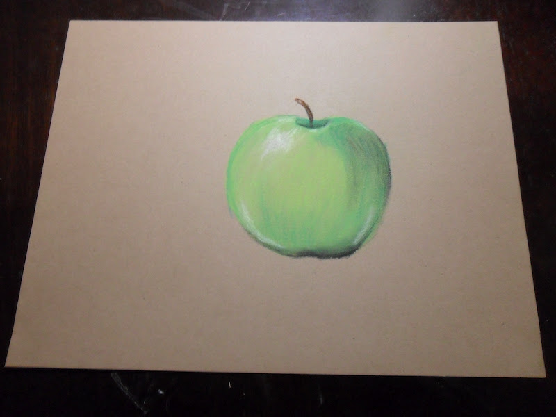 Fawn in BC: Soft Pastel Drawing - 'Green Apple'