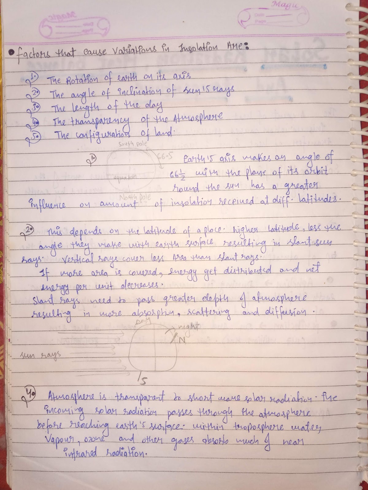 Handwritten Notes of Solar Radiation, Heat Balance and Temperature ...
