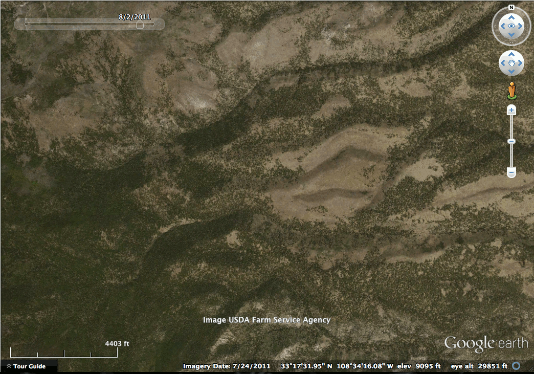 Google Earth Time Machine: Gila National Forest, New Mexico