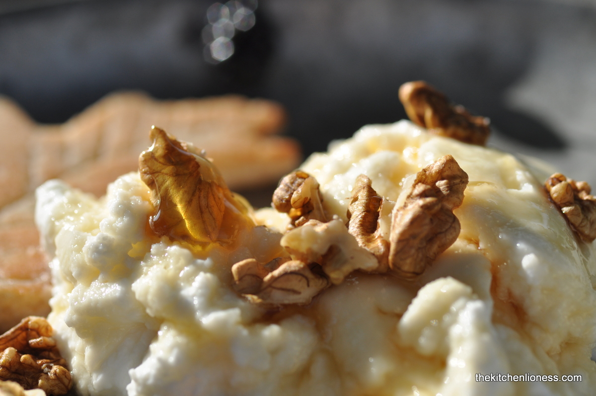 The Kitchen Lioness: Fresh Goat Cheese with Honey, Walnuts & Rye Leaves ...