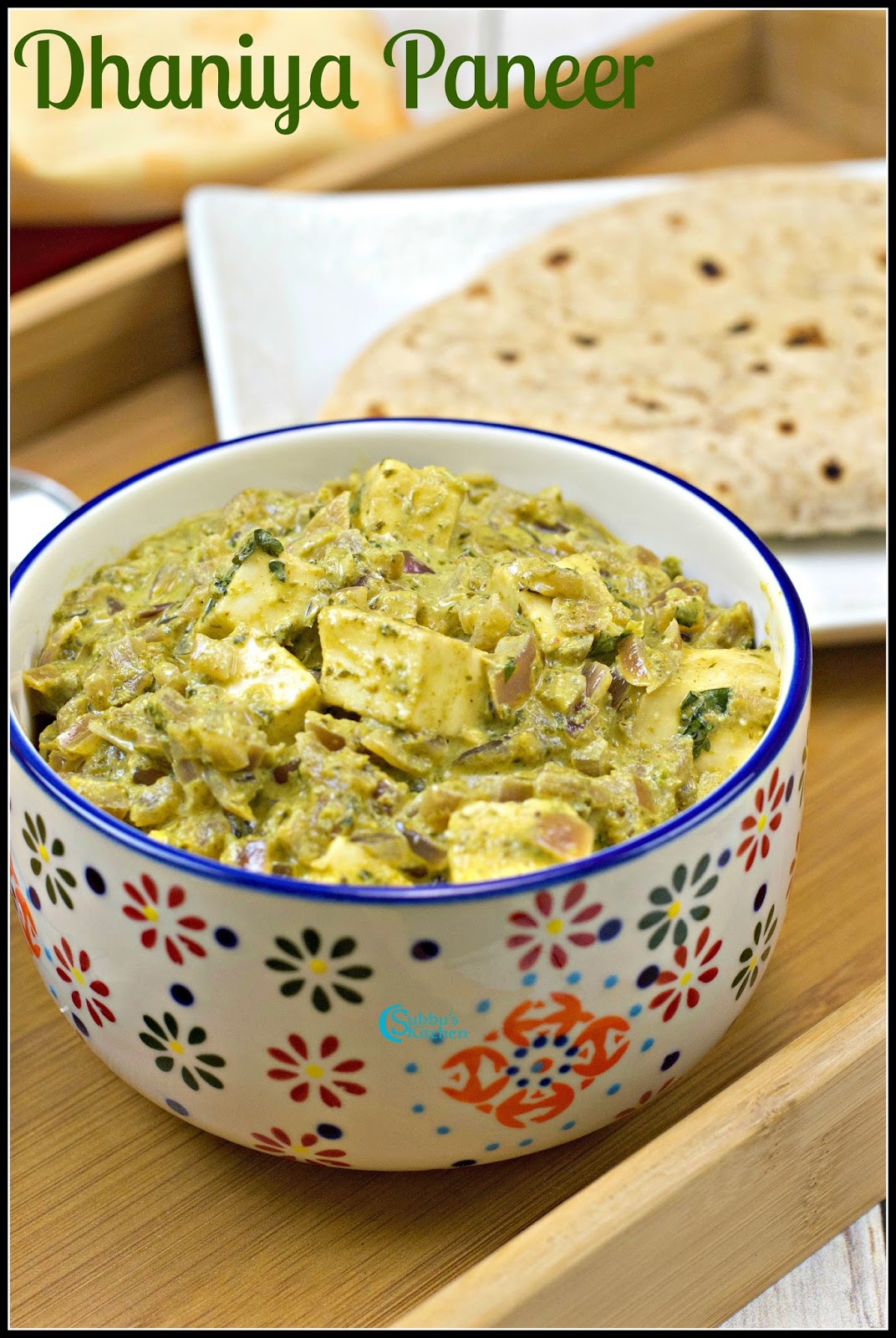 Dhaniya Paneer Recipe | Paneer in Coriander Gravy - Subbus Kitchen