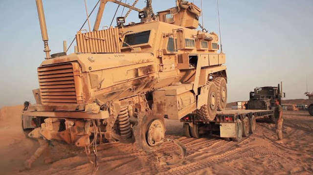 Just A Car Guy: using a tank to lift an MRAP onto a flatbed