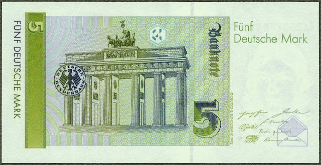 Germany 5 Deutsche Mark banknote 1991 Bettina von Arnim|World Banknotes ...