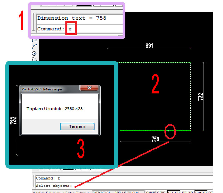 Autolisp Autocad Programında Pratik Metraj Çıkarma