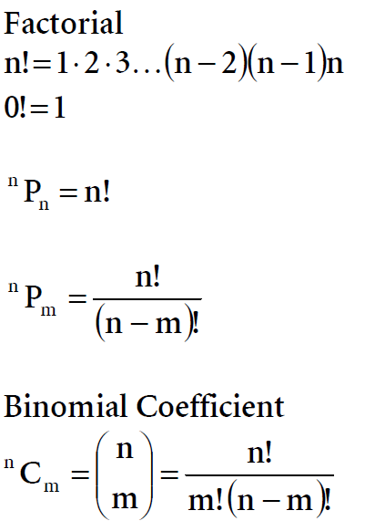 Permutations and Combinations Formulas