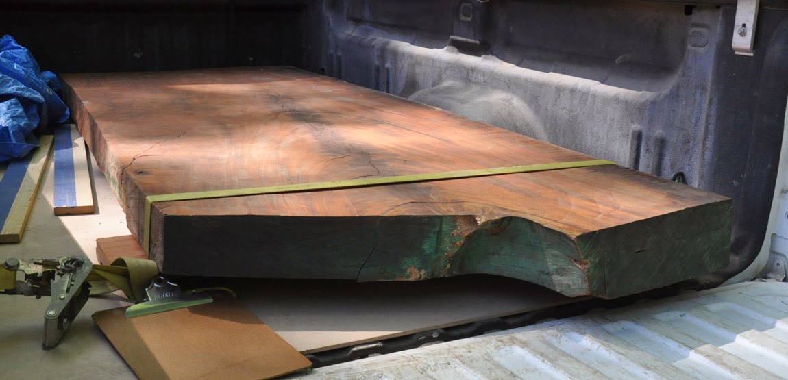 a figured mahogany slab