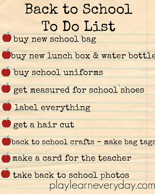 Back to School To Do List - Play and Learn Every Day