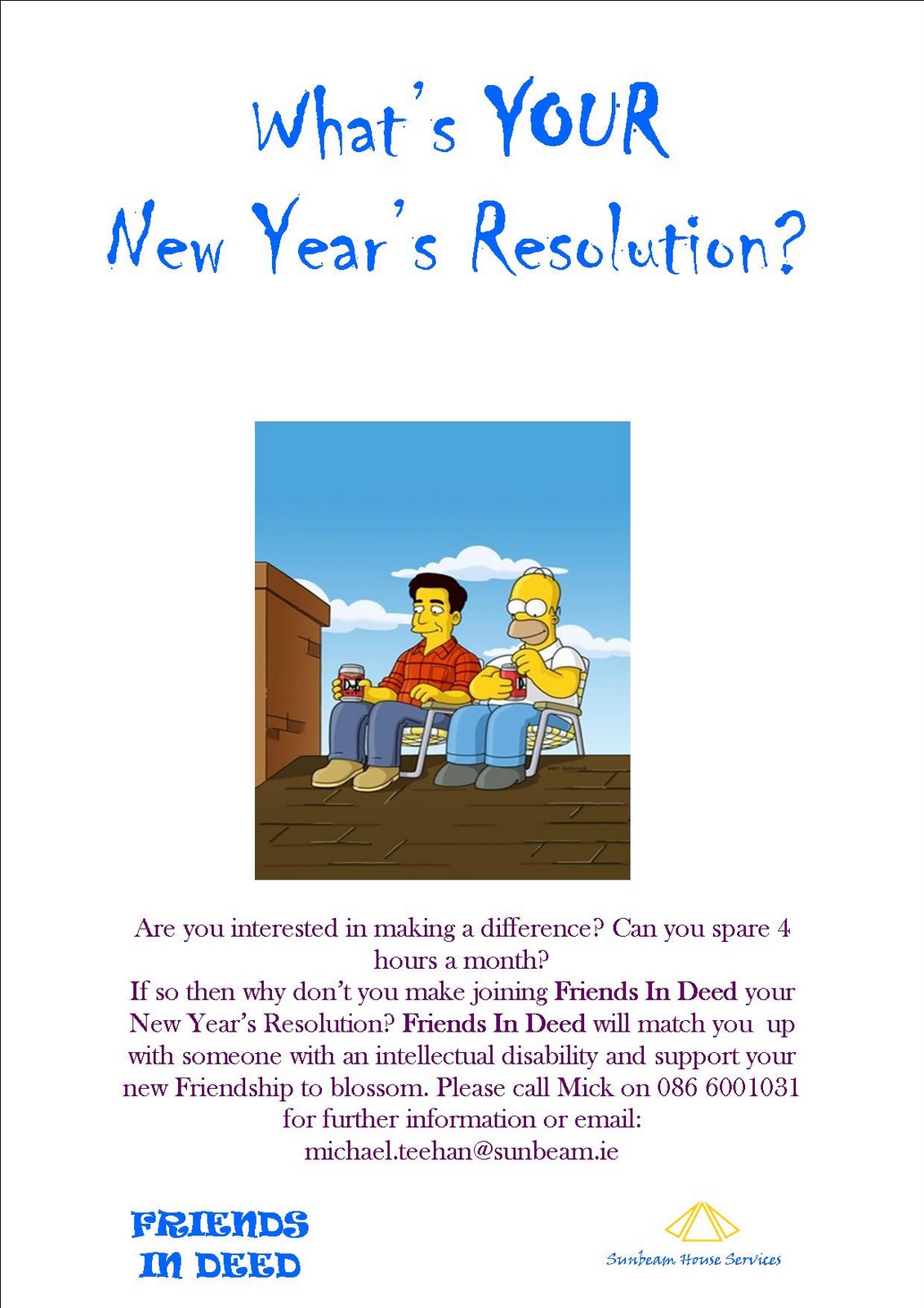 Posters - Help Needed! - Sunbeam House Services