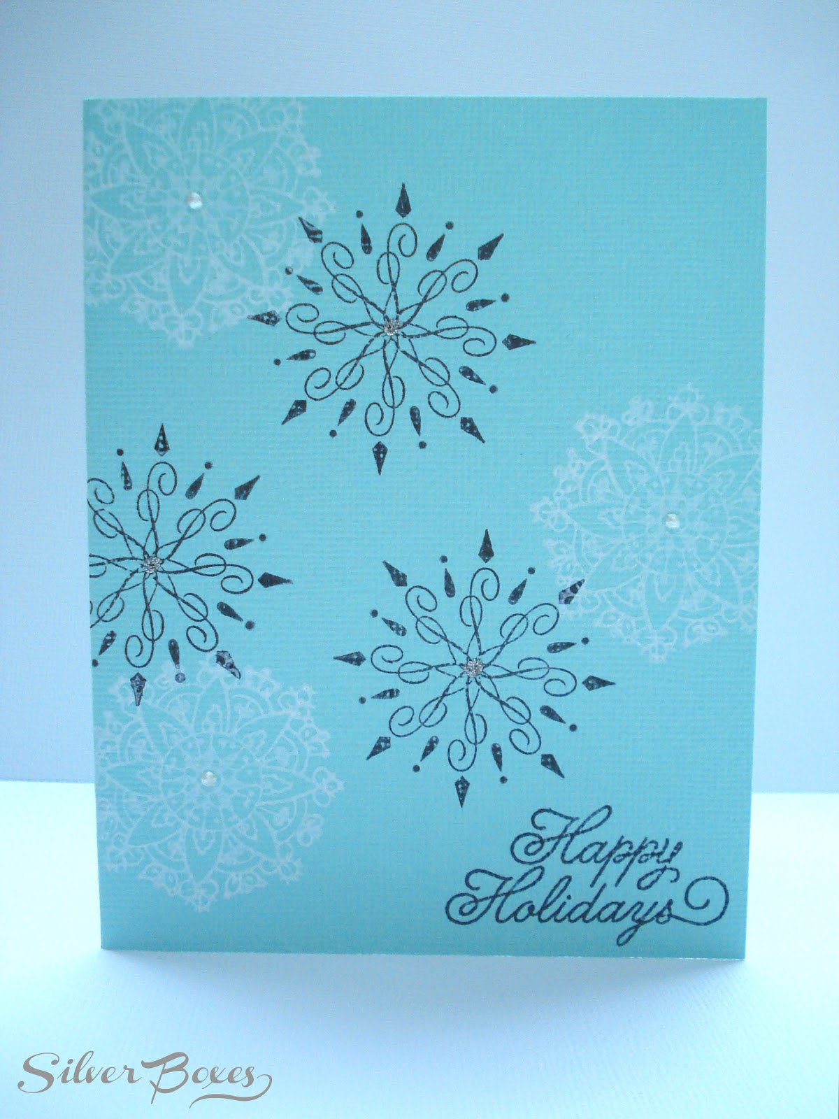 Silver Boxes: Fast & Easy Stamped Snowflake Card