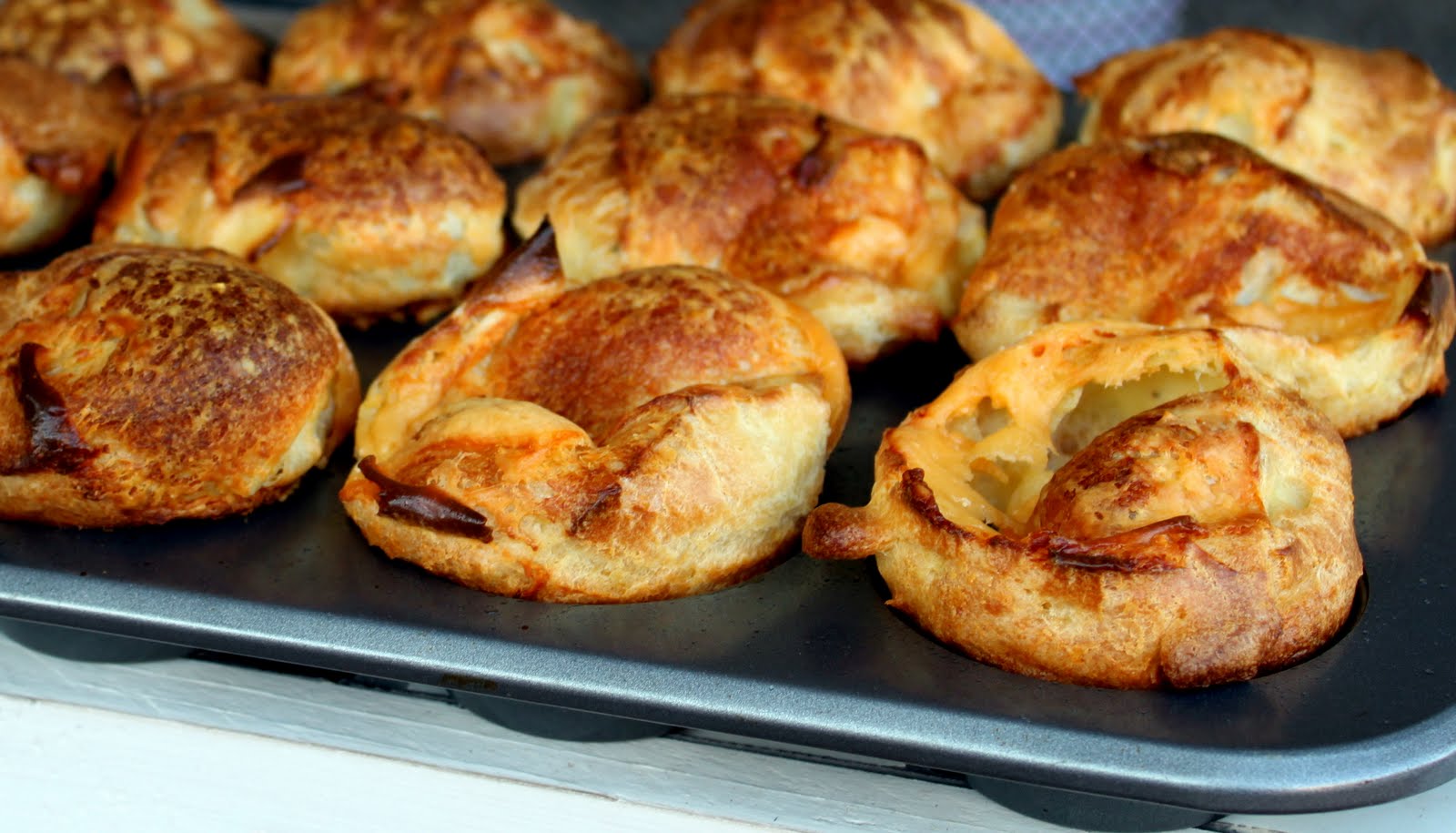Popovers with Onion and Gouda