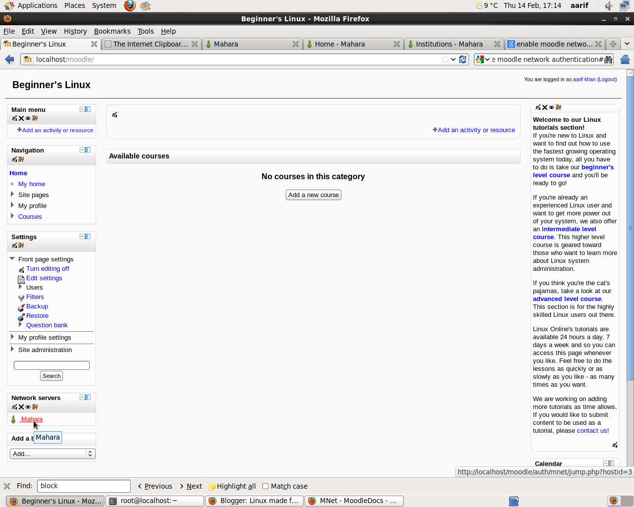 Mahara and Moodle Integration | linuxaarif