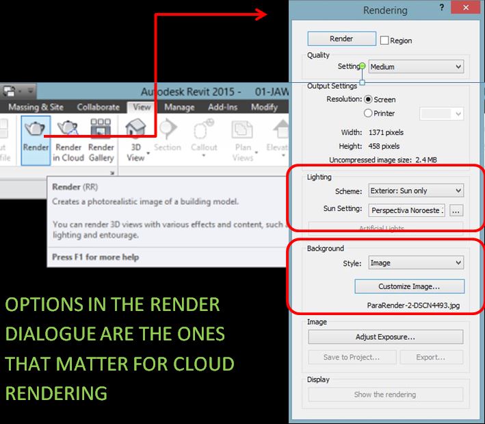 REVIT WINDSURFER: REVIT CLOUD RENDER BACKGROUND IMAGE AND LIGHT SETTINGS