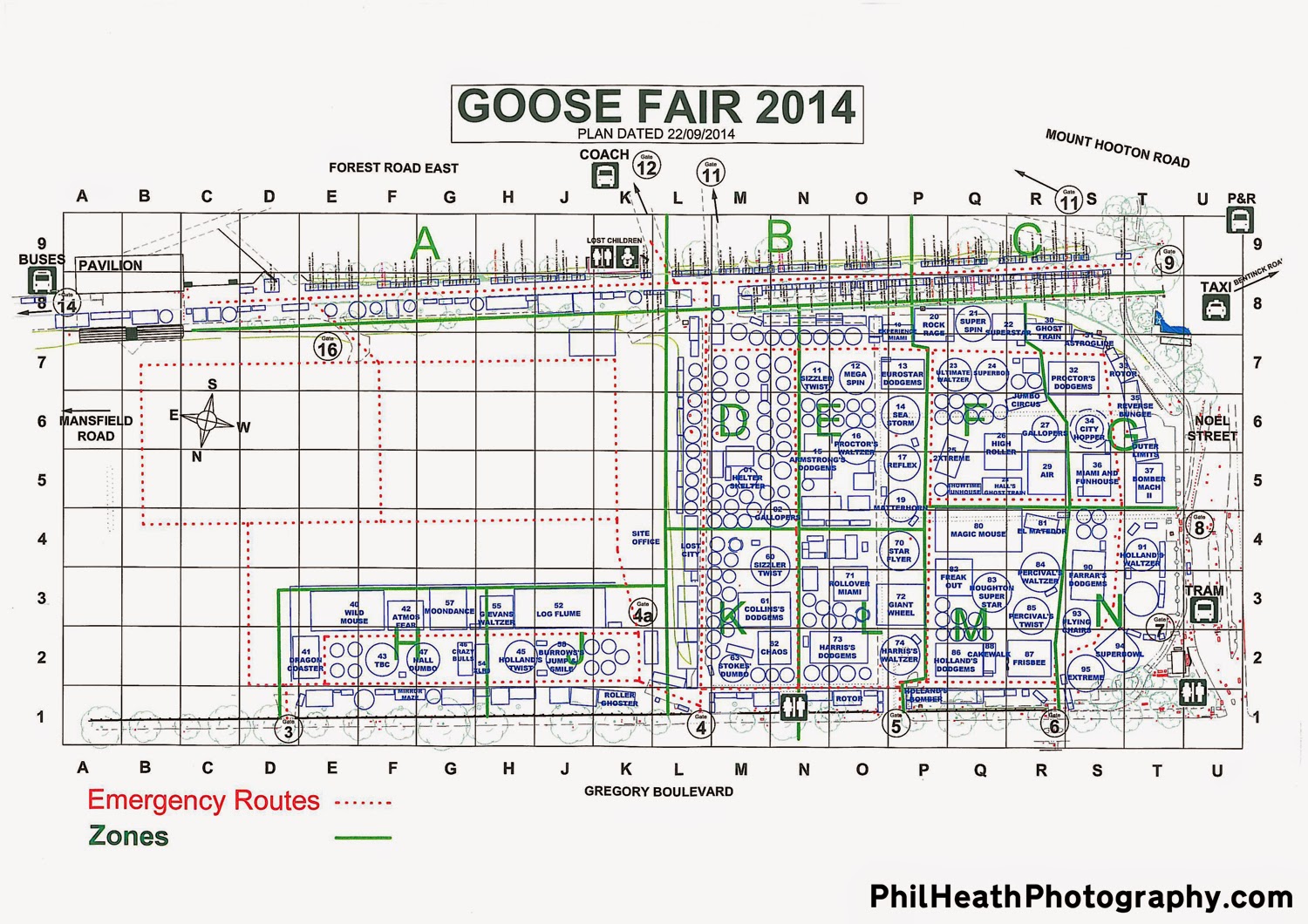 Phil Heath Photography: Nottingham Goose Fair 2014: Site Plan and Rides ...