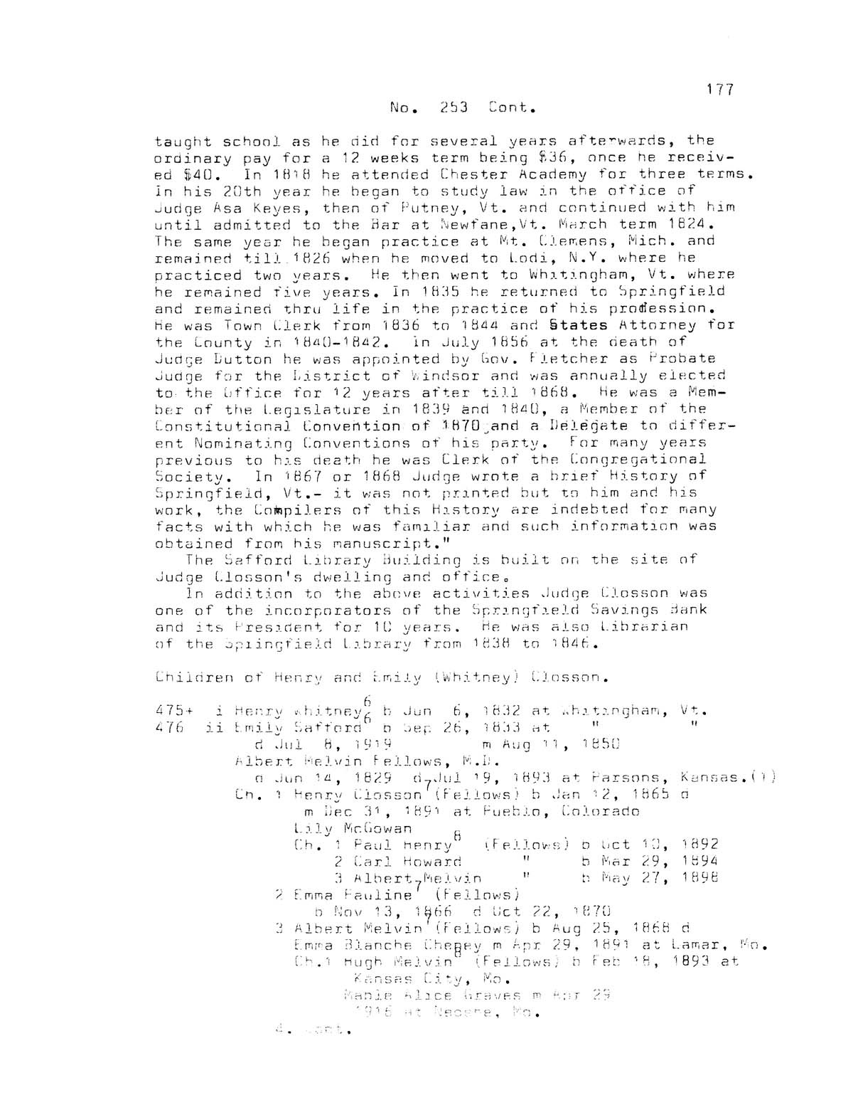 The Josiah Closson Family of New England by William G. Closson: Section ...