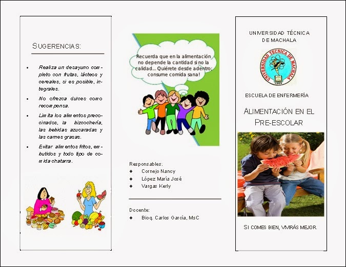 Portada de un triptico escolar - Imagui