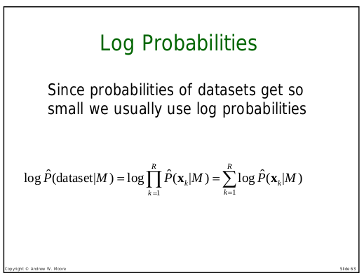 Desert Rose: Why log of a distribution?