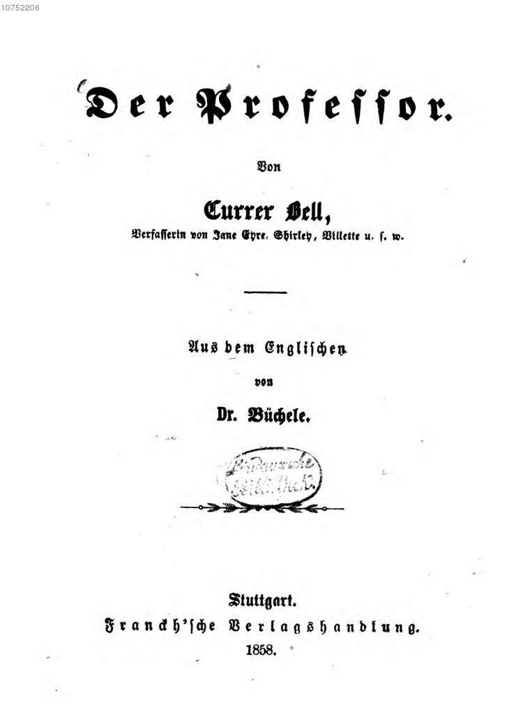 Brussels Brontë Blog: The Professor in Germany