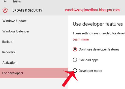 Logeshwaran.org: Developer mode in Windows 10 - Turn on or enable [How ...