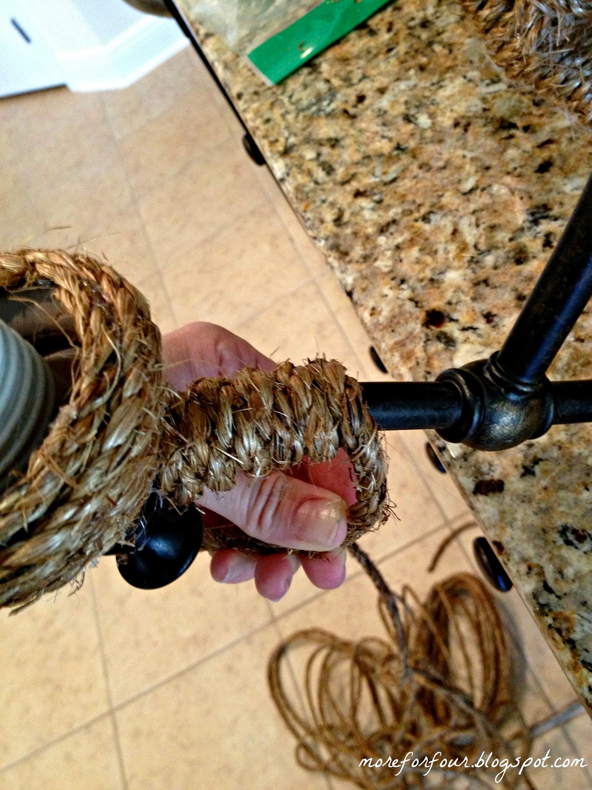 More for Four: DIY Pottery Barn Rope Chandelier