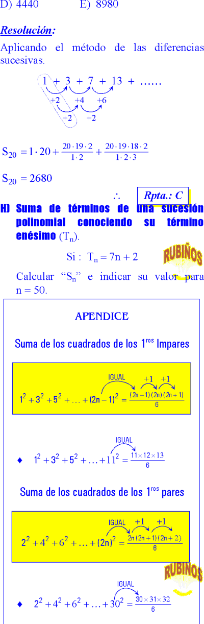 SUMATORIAS EJERCICIOS RESUELTOS